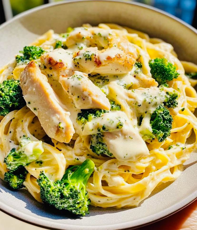 Pasta Alfredo con pollo cremoso y brócoli - Web Recetas Oficial
